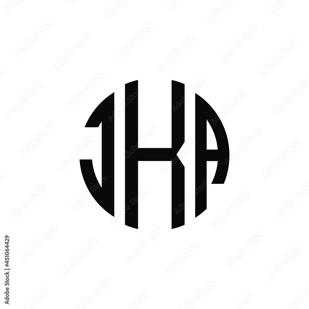 JKA letter logo design. JKA modern letter logo with black background ...