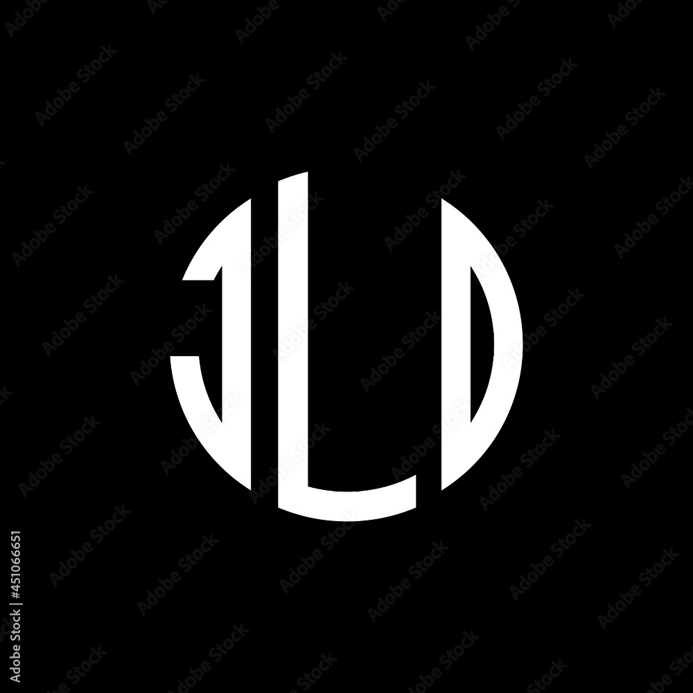 JLO letter logo design. JLO modern letter logo with black background ...