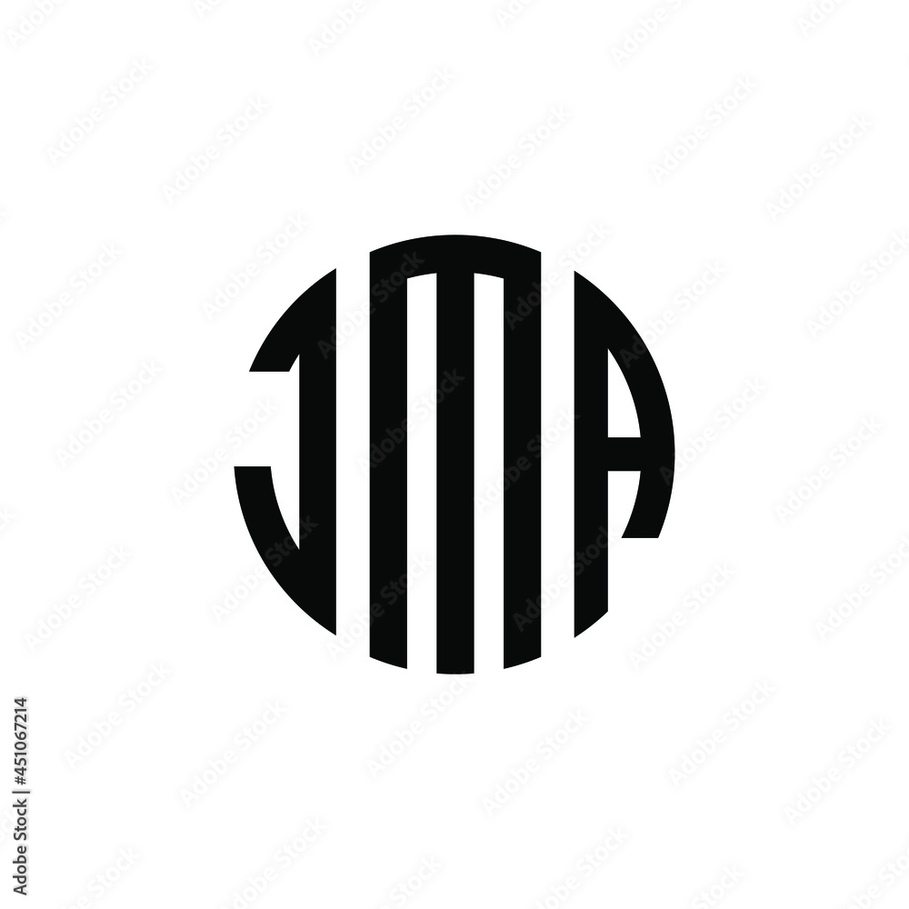JMA letter logo design. JMA modern letter logo with black background ...