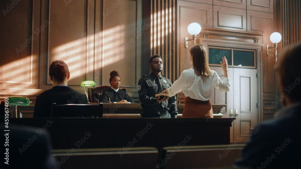 Law and Justice Court Case Witness Solemnly Swears that the Evidence ...