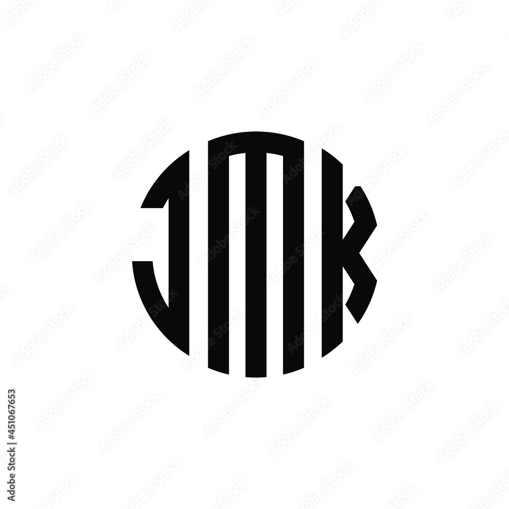 JMK letter logo design. JMK modern letter logo with black background ...
