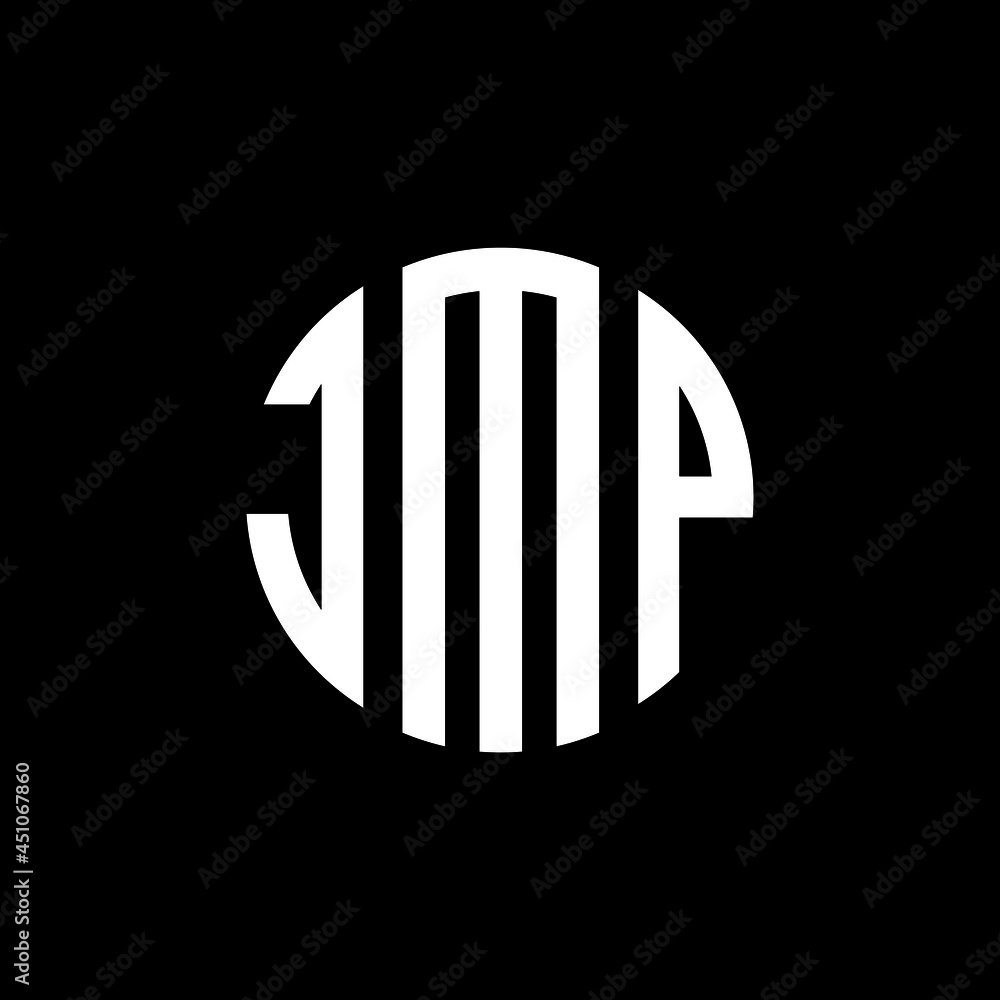 JMP letter logo design. JMP modern letter logo with black background ...
