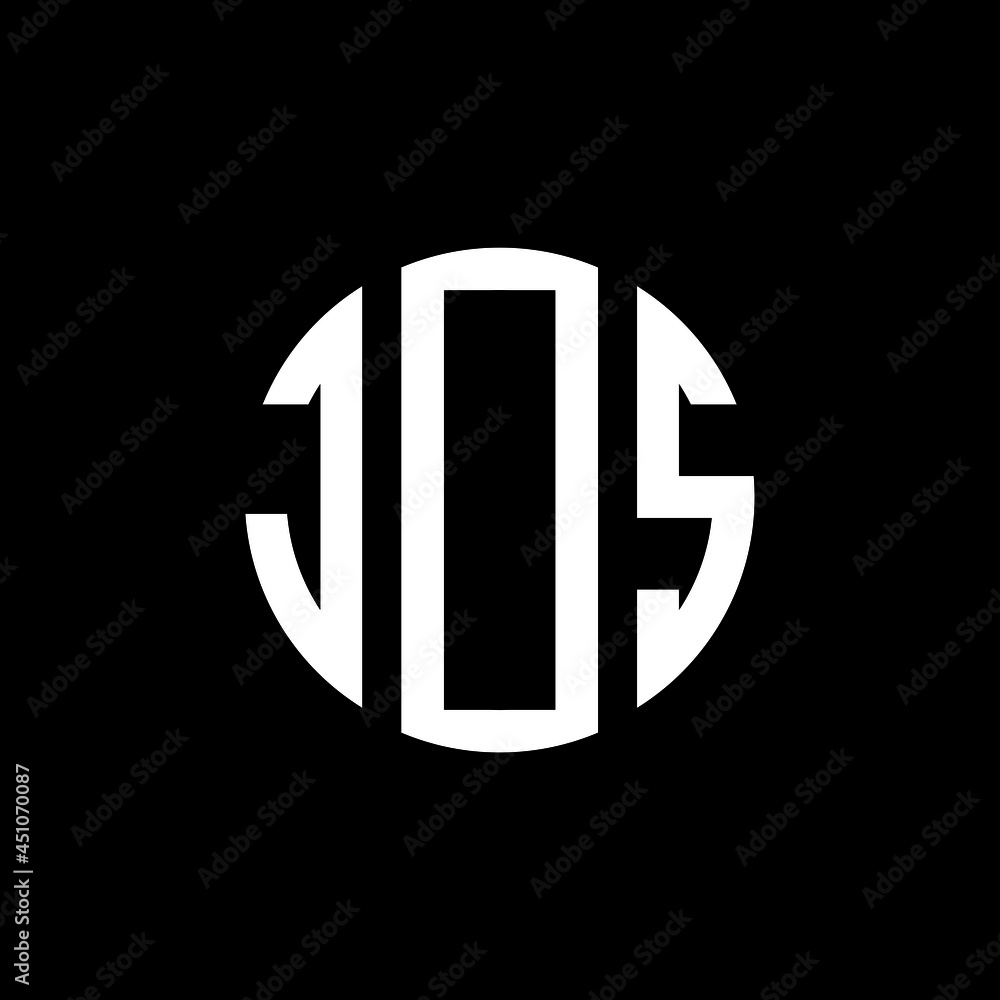 JOS letter logo design. JOS modern letter logo with black background ...