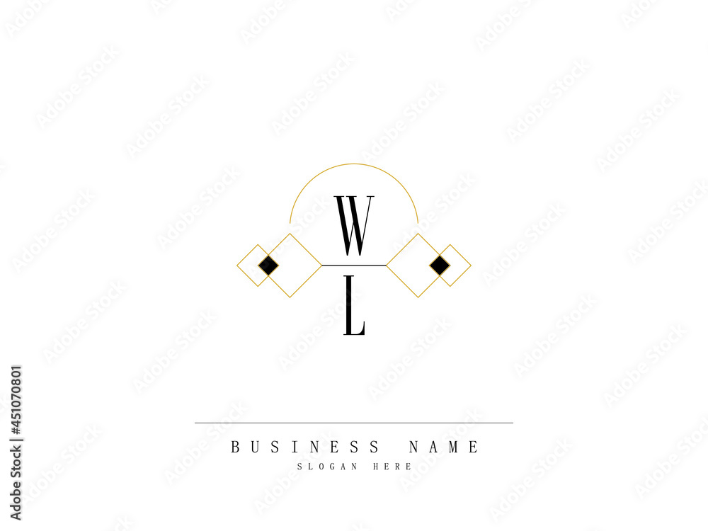 Letter WL Logo, Creative wl Logo Template with Creative Line Art ...