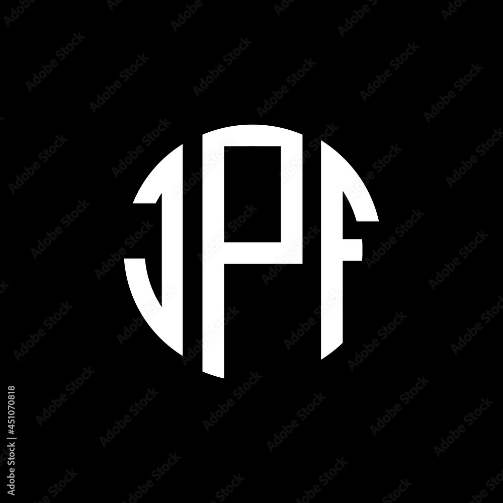 JPF letter logo design. JPF modern letter logo with black background ...