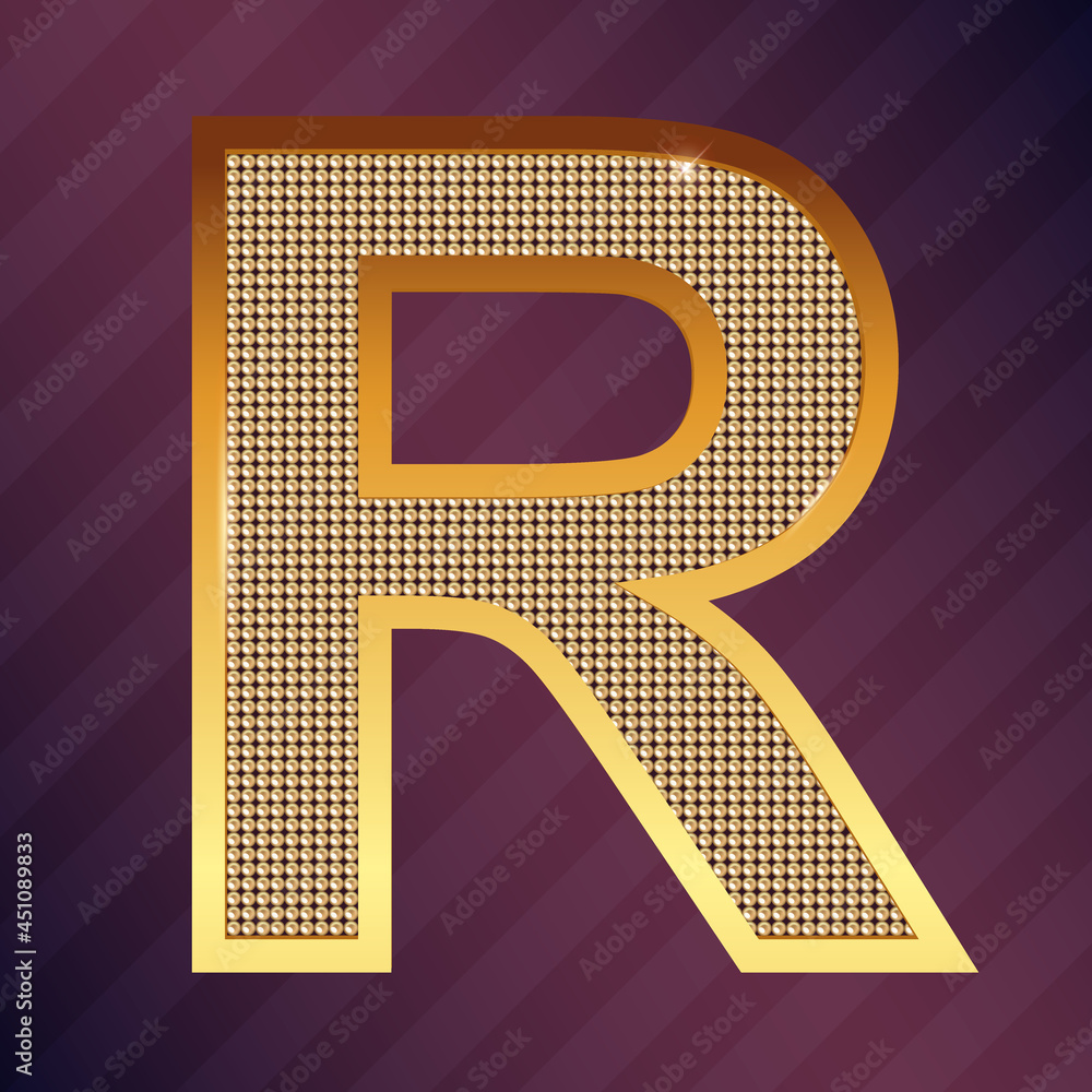 Gold letter R vector font type for logo or icon Stock Vector | Adobe Stock