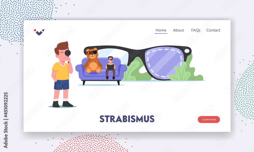 Amblyopia, Strabismus Disease Landing Page Template. Tiny Kids ...
