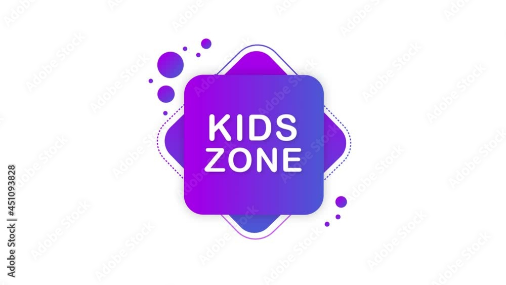 Kids Zone banner template, label. Playground child zone sign. Childhood ...