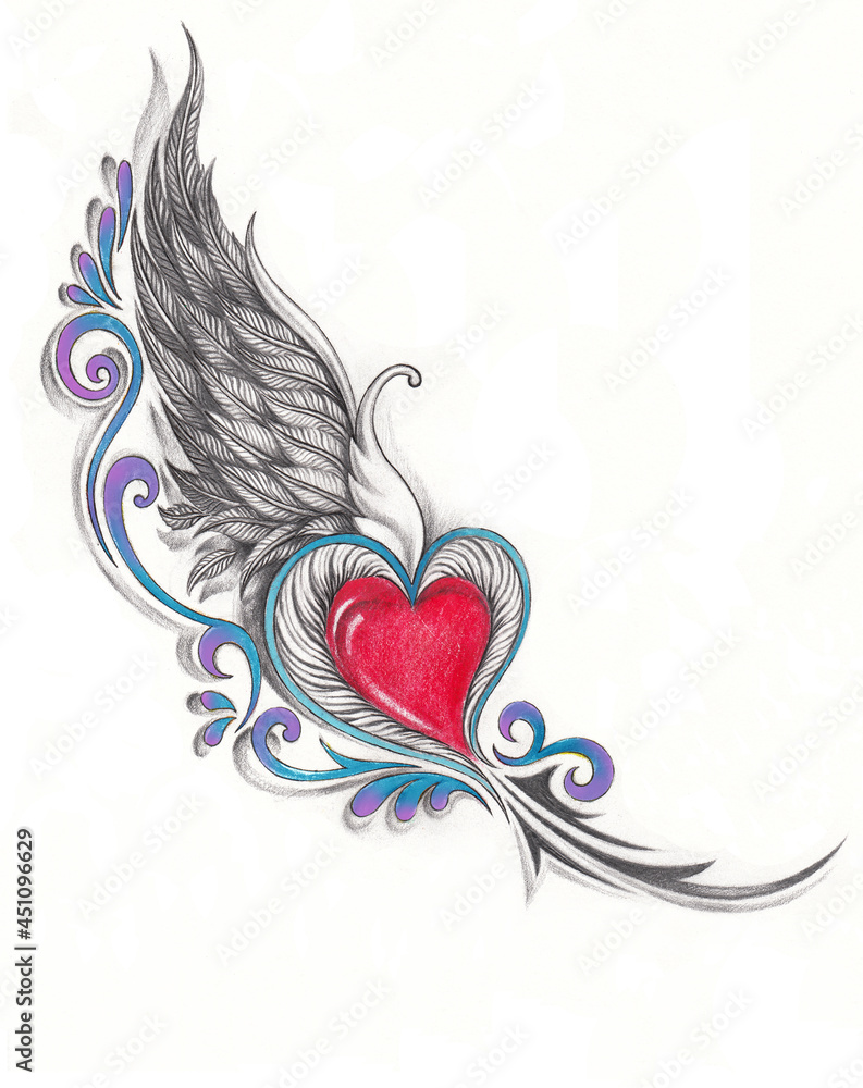 Winged Heart Tattoo
