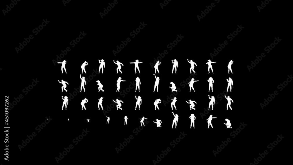 Dance. Assembling in rows of canvases from dancing girls. Background ...