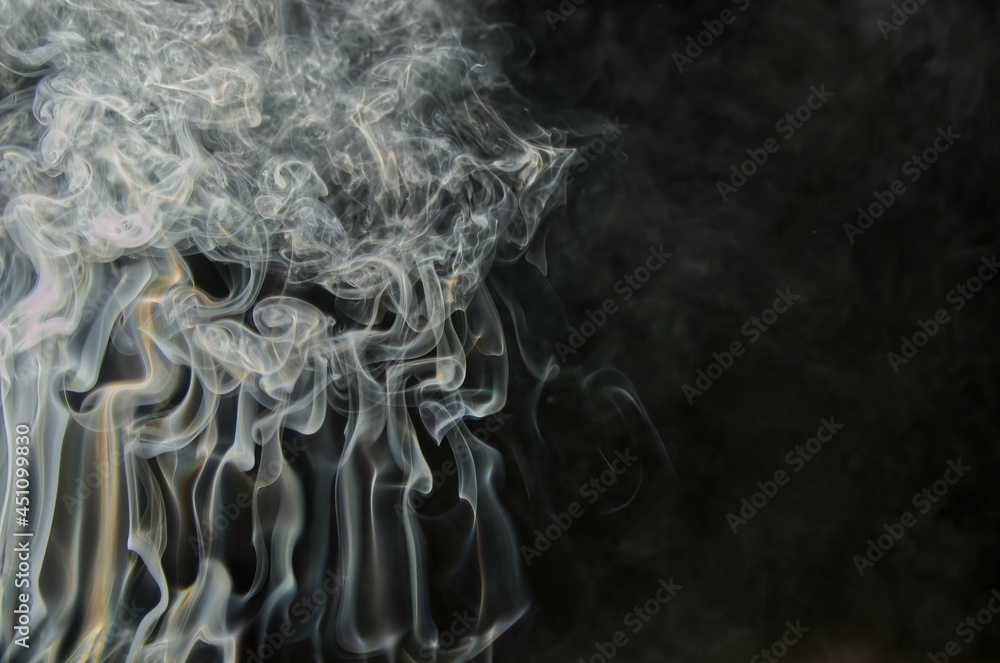 Wood burning smoke with clean flow and interesting shapes. Colors ...