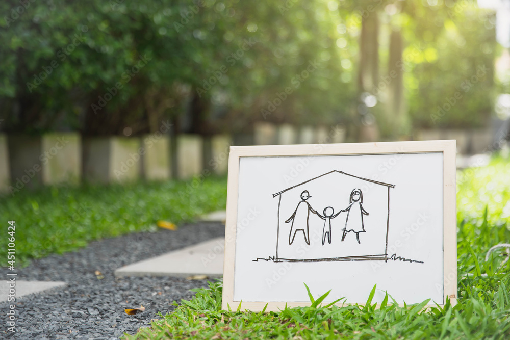Continuous line drawing of family standing together. Drawing of family ...