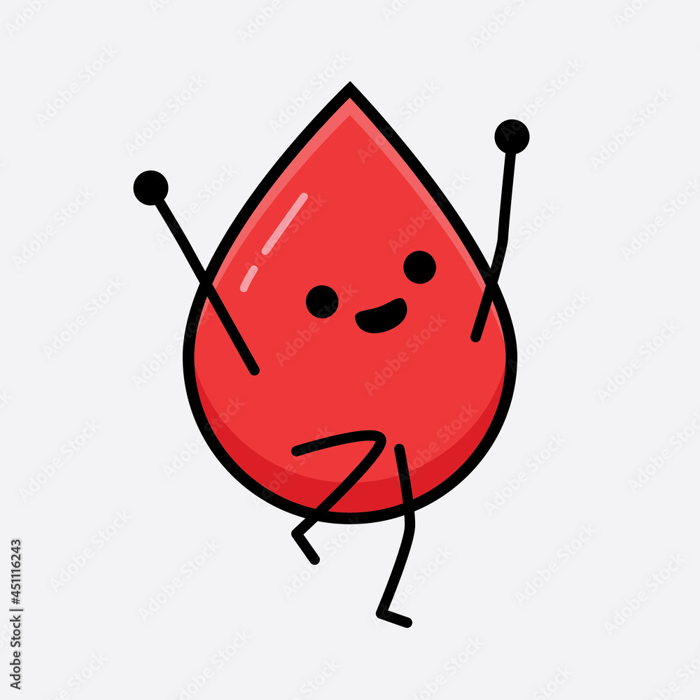 Vector Illustration of Blood Character with cute face and simple body ...