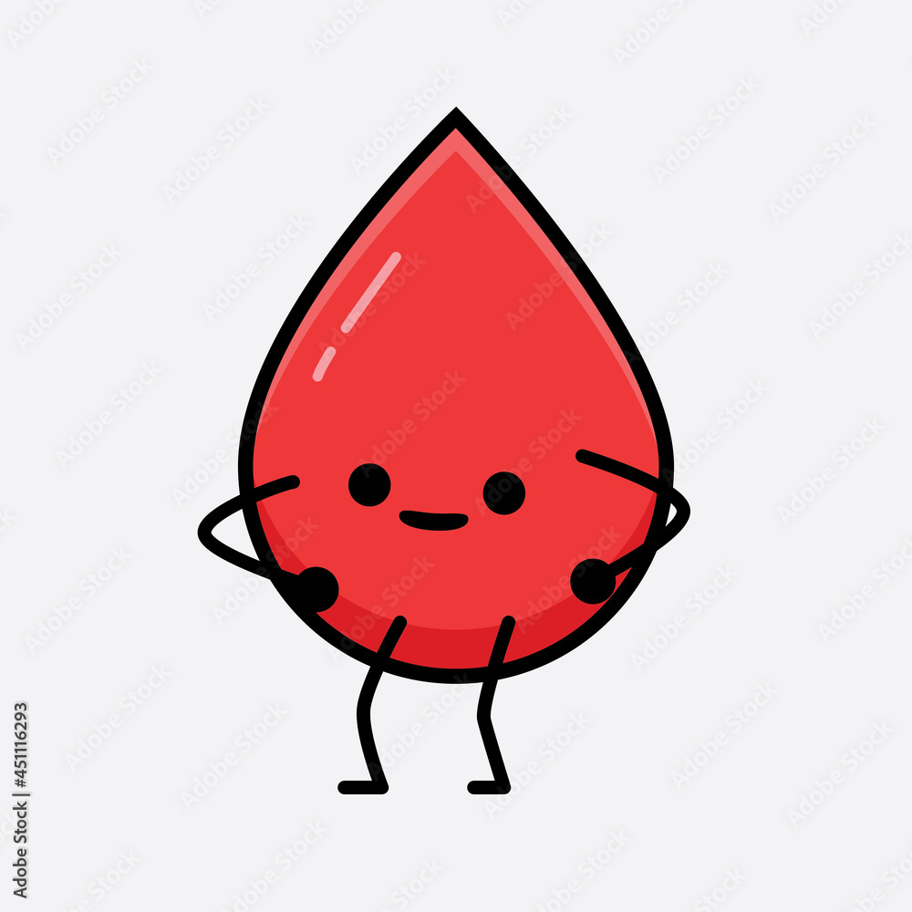 Vector Illustration of Blood Character with cute face and simple body ...