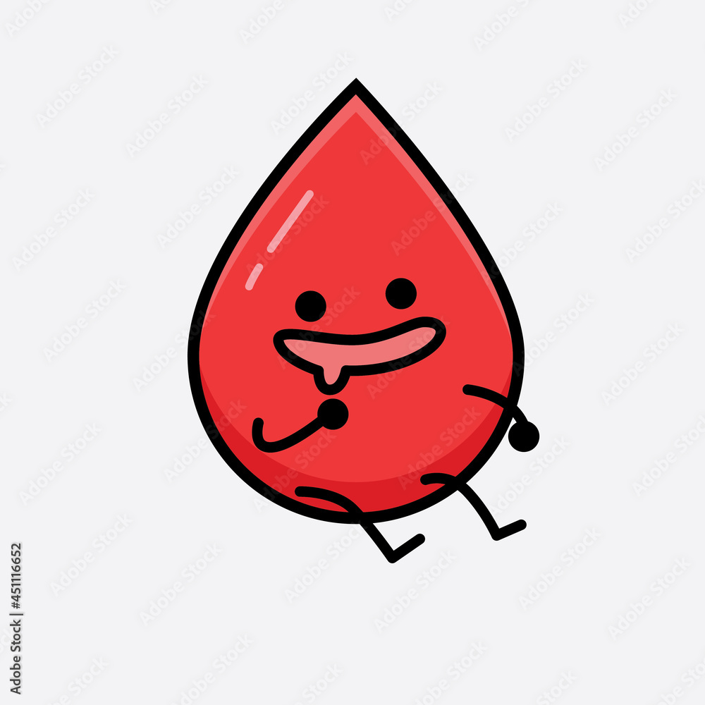 Vector Illustration of Blood Character with cute face and simple body ...