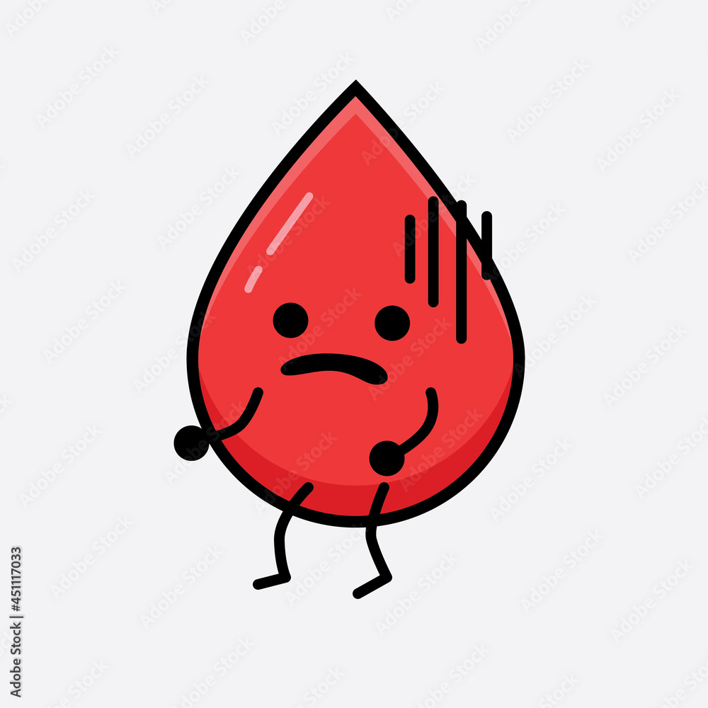 Vector Illustration of Blood Character with cute face and simple body ...