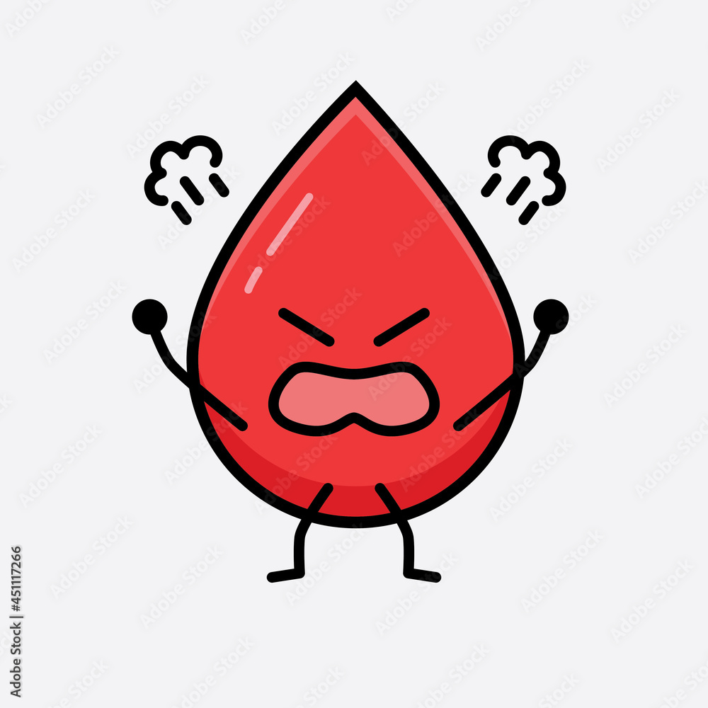 Vector Illustration of Blood Character with cute face and simple body ...