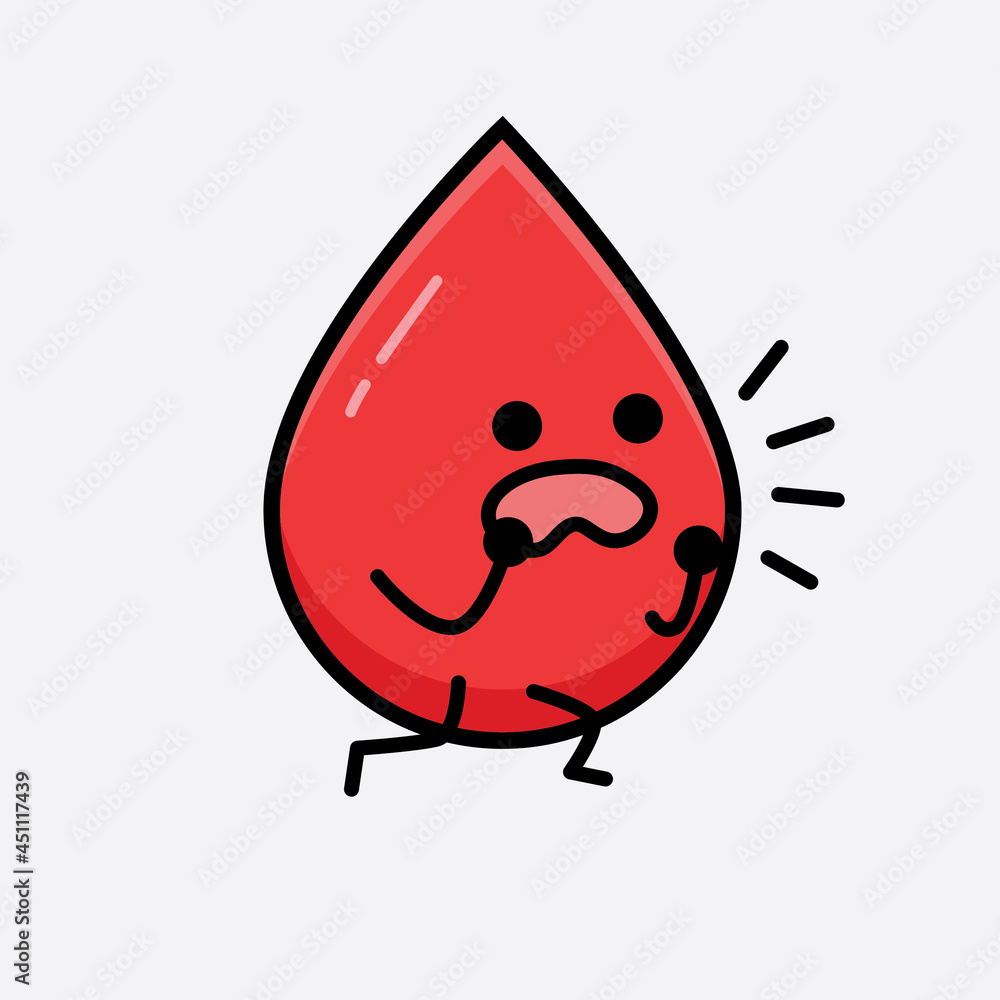 Vector Illustration of Blood Character with cute face and simple body ...