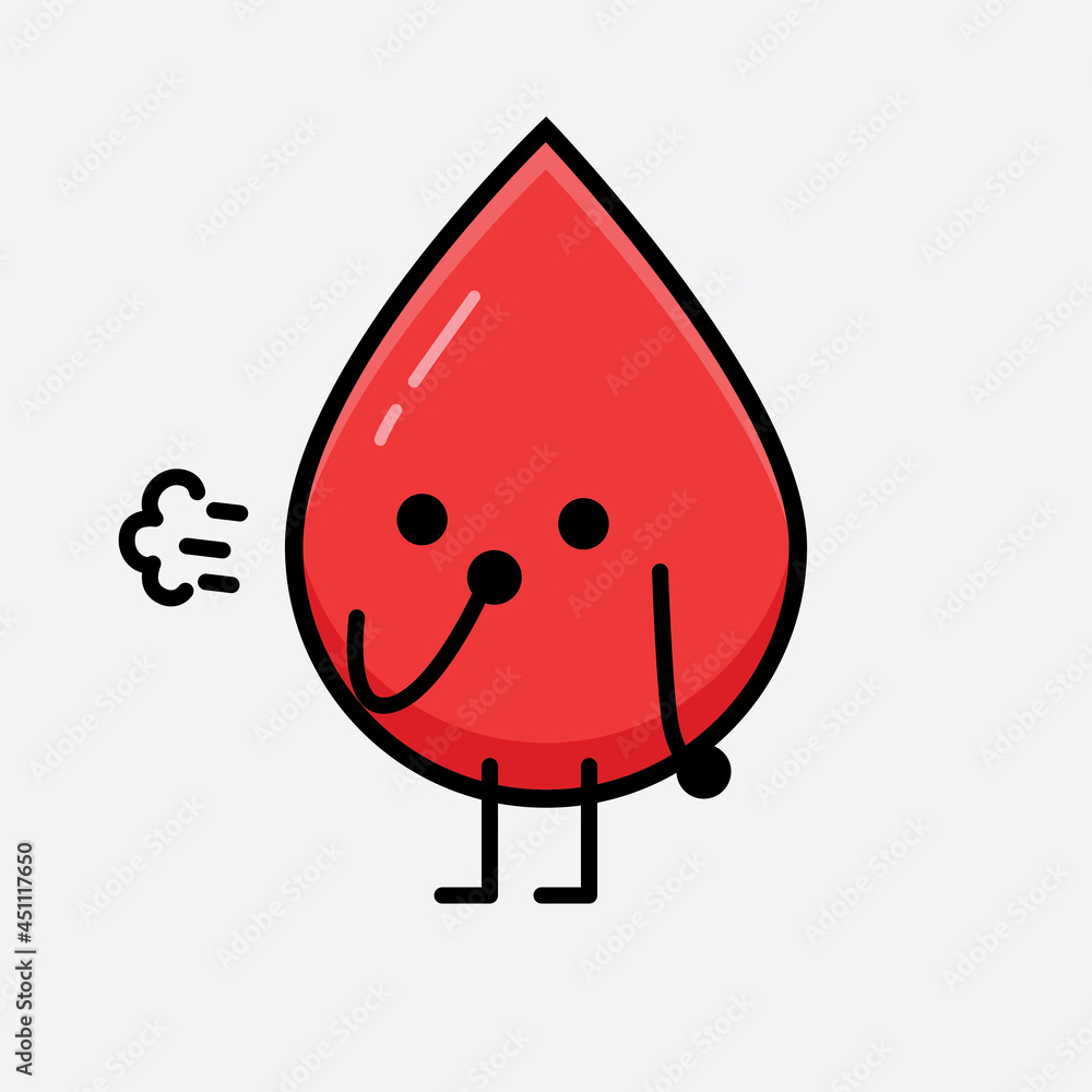 Vector Illustration of Blood Character with cute face and simple body ...