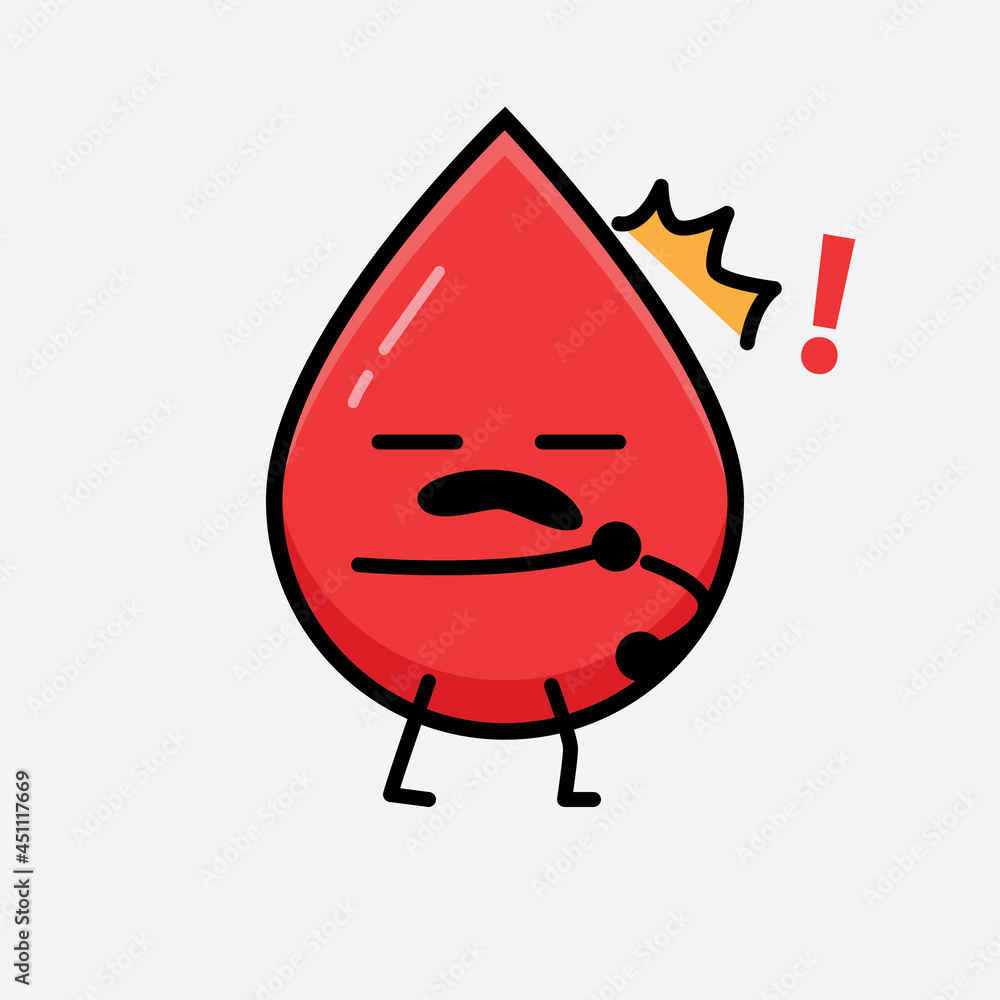 Vector Illustration of Blood Character with cute face and simple body ...