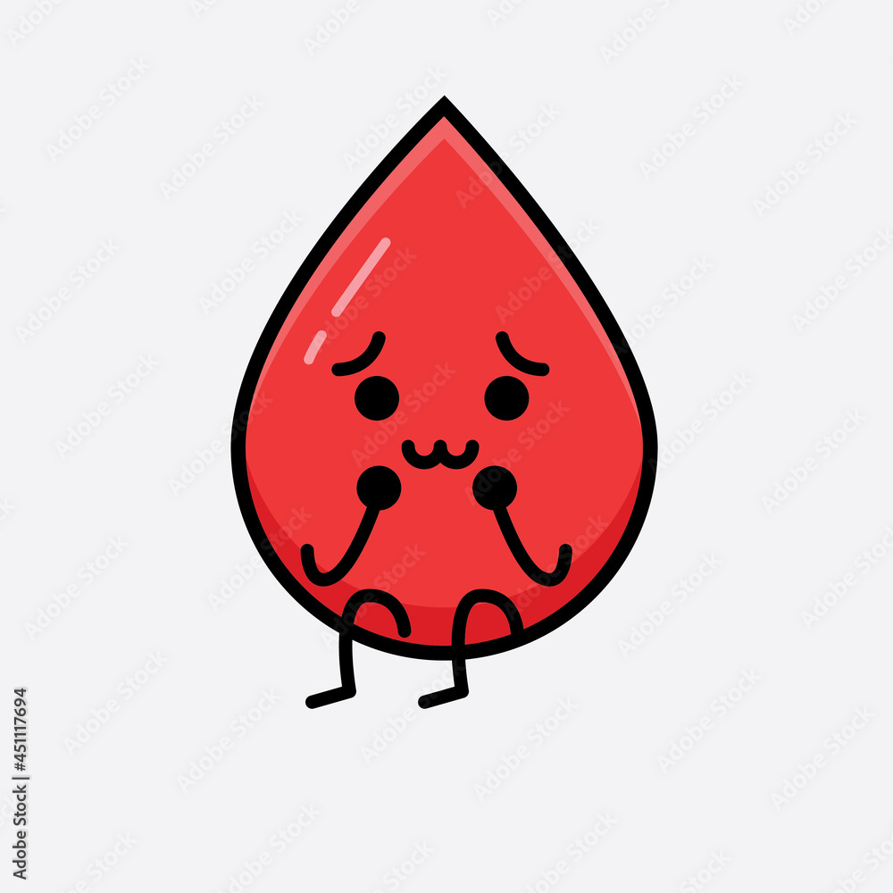 Vector Illustration of Blood Character with cute face and simple body ...
