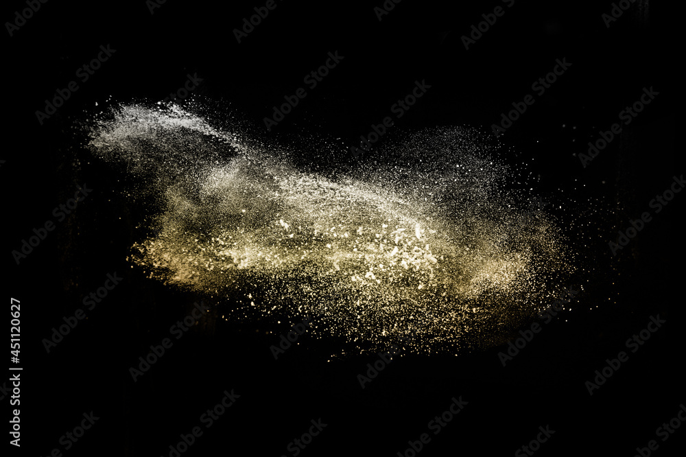 golden powder splash in black background Stock Photo | Adobe Stock