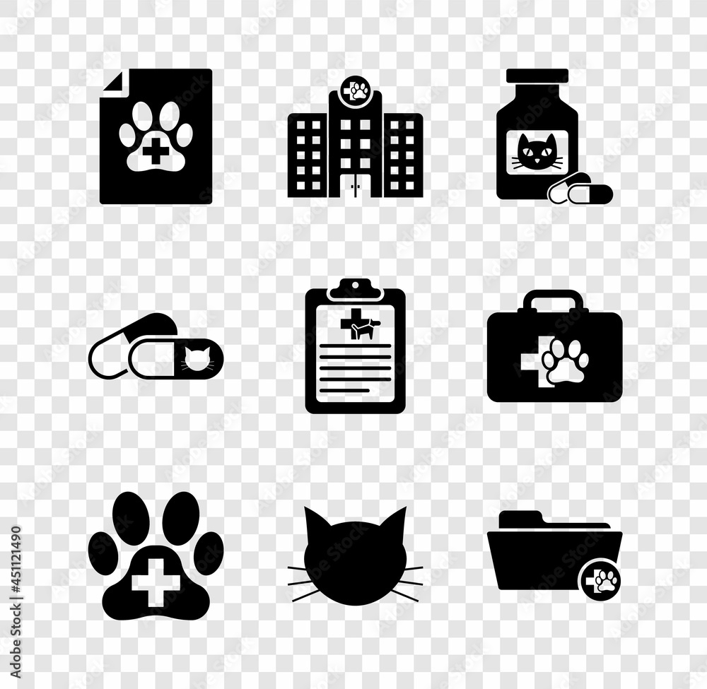 Set Medical certificate for dog or cat, Veterinary medicine hospital ...