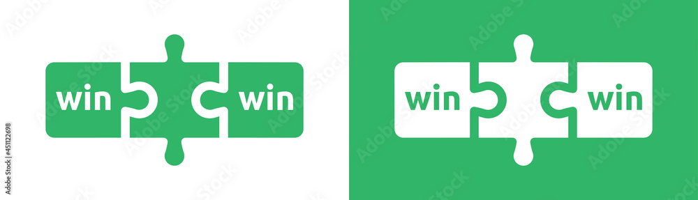 Win win jigsaw icon. Win win puzzle symbol vector illustration. Stock ...