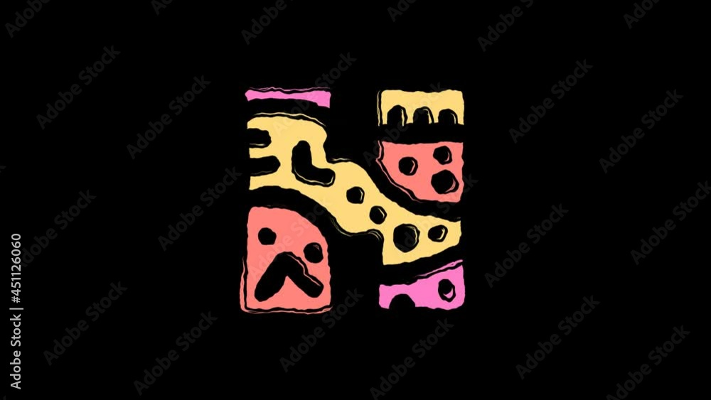 Letter H. Animated Cartoon, grunge Curved lines, Shake twitch effect ...