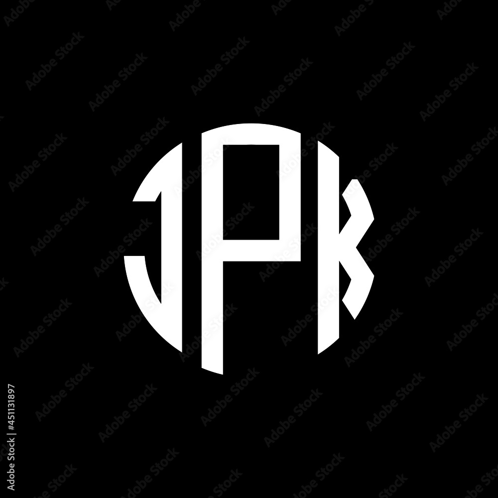 JPK letter logo design. JPK modern letter logo with black background ...