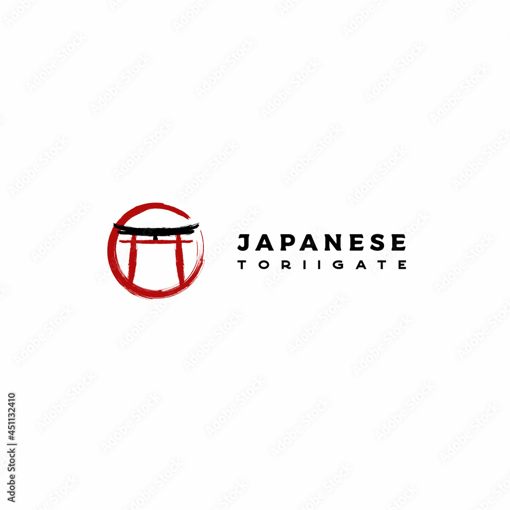 Torii gate logo design. Japanese traditional gate logo design vector ...