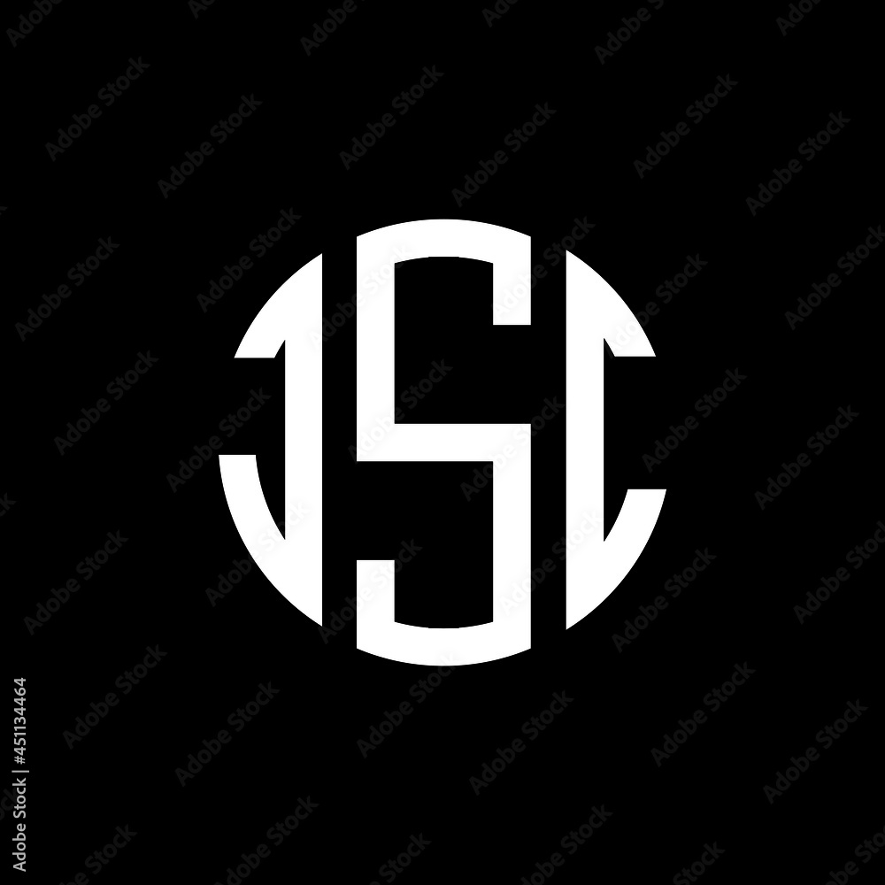 JSC letter logo design. JSC modern letter logo with black background ...