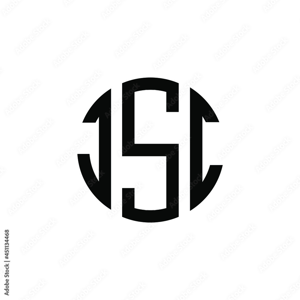 JSC letter logo design. JSC modern letter logo with black background ...