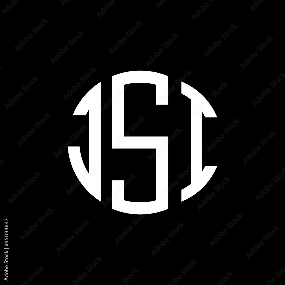 JSI letter logo design. JSI modern letter logo with black background ...