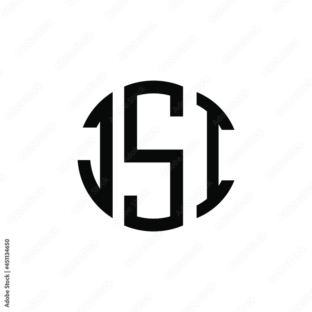 JSI letter logo design. JSI modern letter logo with black background ...