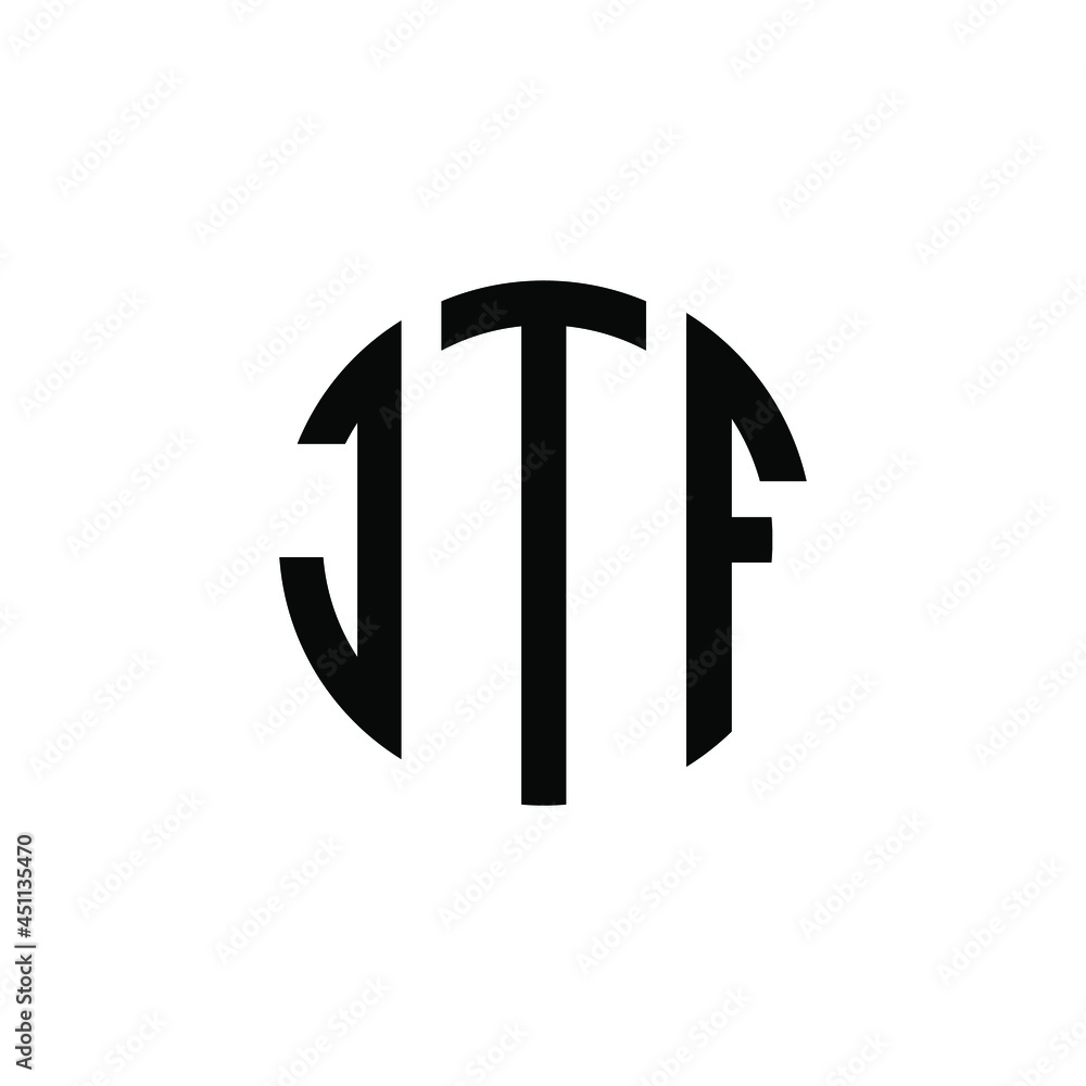 Vecteur Stock JTF letter logo design. JTF modern letter logo with black ...