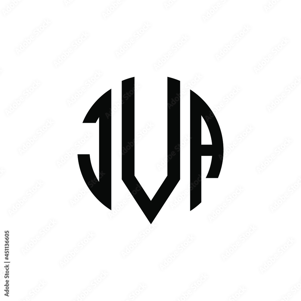 JVA letter logo design. JVA modern letter logo with black background ...