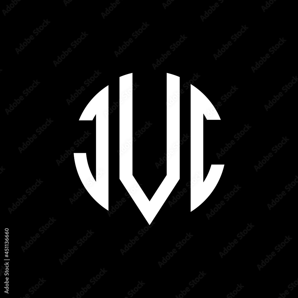JVC letter logo design. JVC modern letter logo with black background ...
