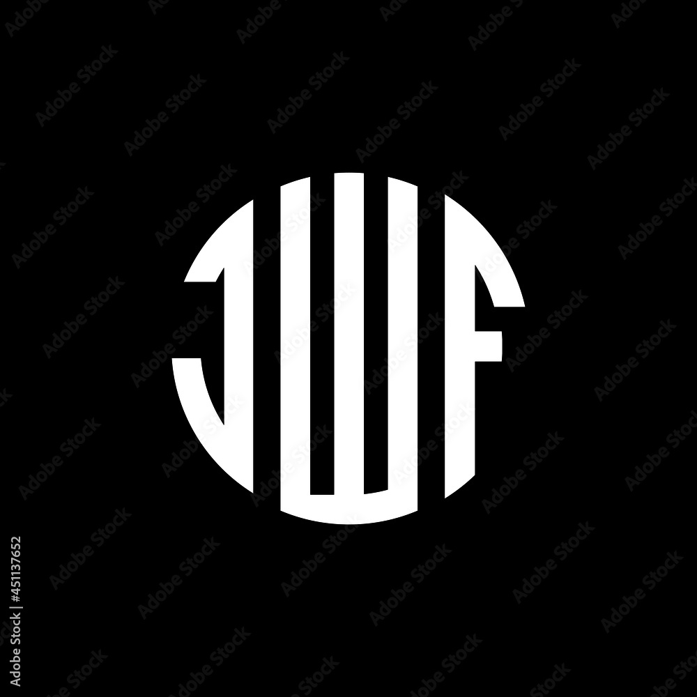 JWF letter logo design. JWF modern letter logo with black background ...