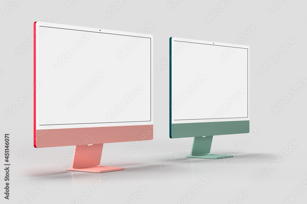 Monitor iMac 24 mockup Template For presentation branding, corporate ...