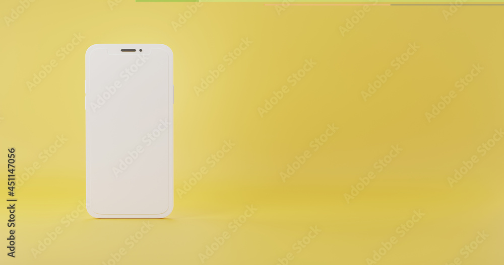 Smartphone golden model mock up white color blank screen render ...