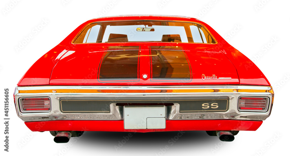 Vintage american old muscle-car Chevrolet SS 1970. White background ...
