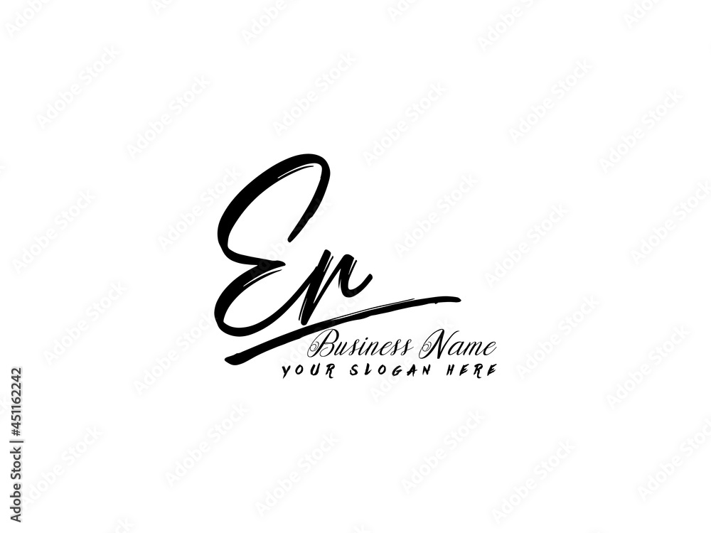 Initial ER Brush Logo, Signature er letter Logo template vector stock ...