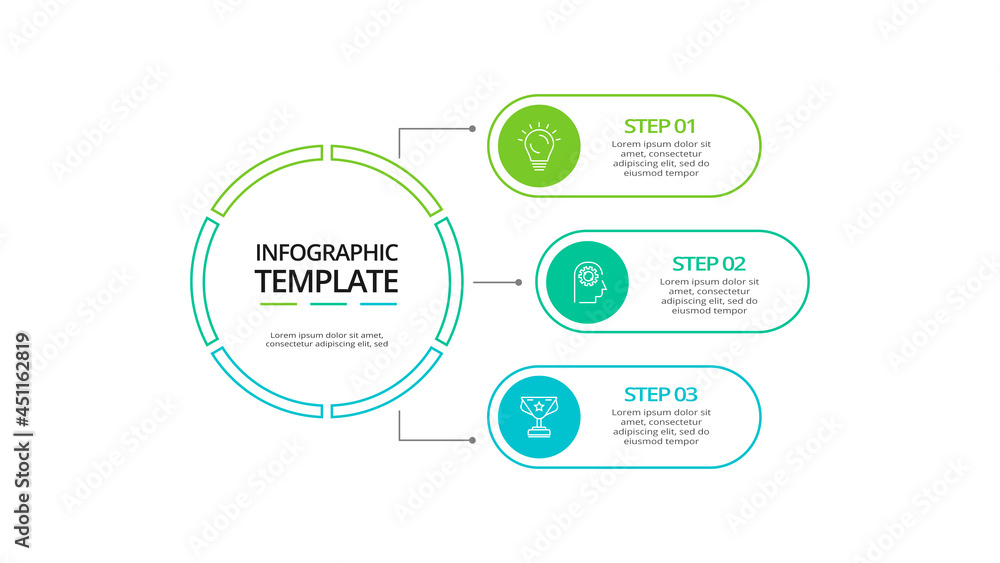 Creative concept for infographic with 3 steps, options, parts or ...