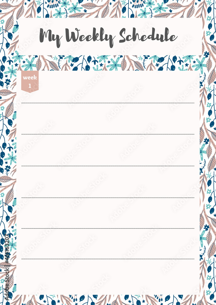 My Weekly Schedule. Planner. Organiser and Schedule with place for ...