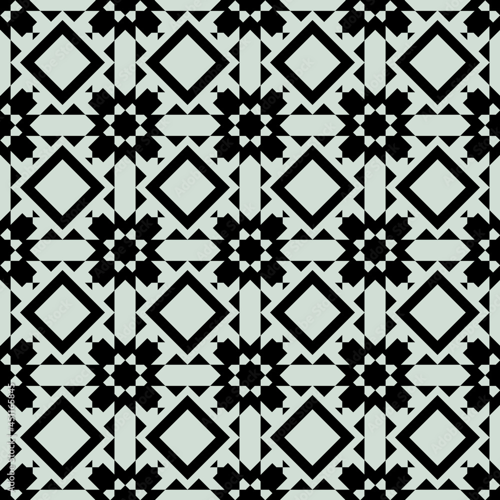 Moroccan zellige white color. Vector seamless pattern. Decor zellige ...