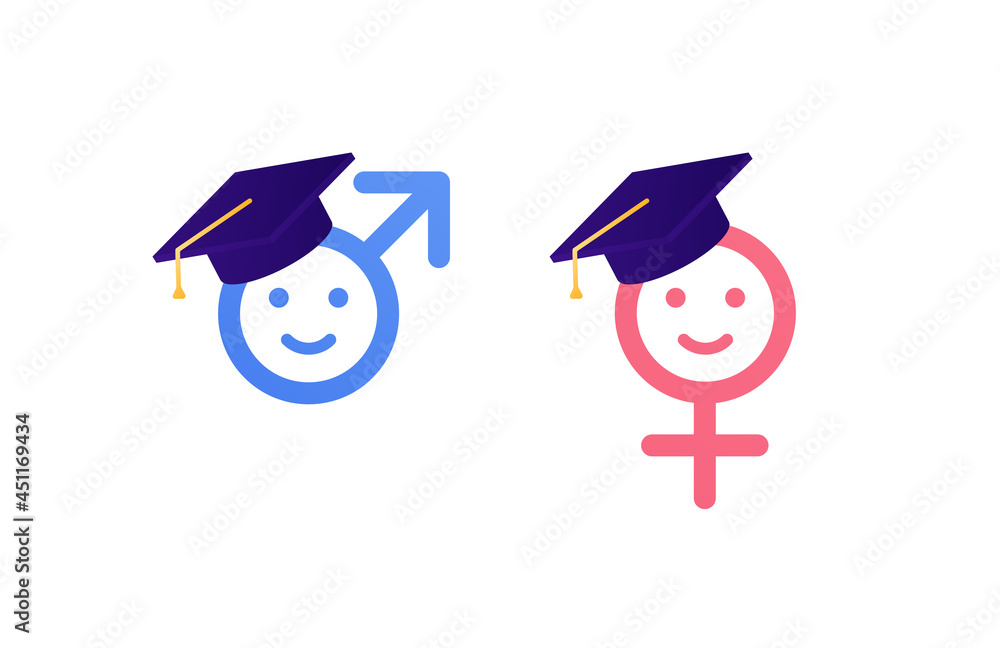 Sex education and gender study concept. Vector flat illustration set ...