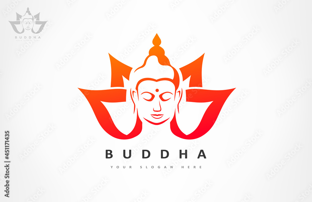 Buddha and lotus flower logo vector design Stock Vector | Adobe Stock