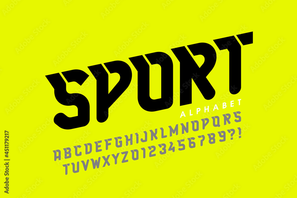 Sport style font design, alphabet letters and numbers vector ...
