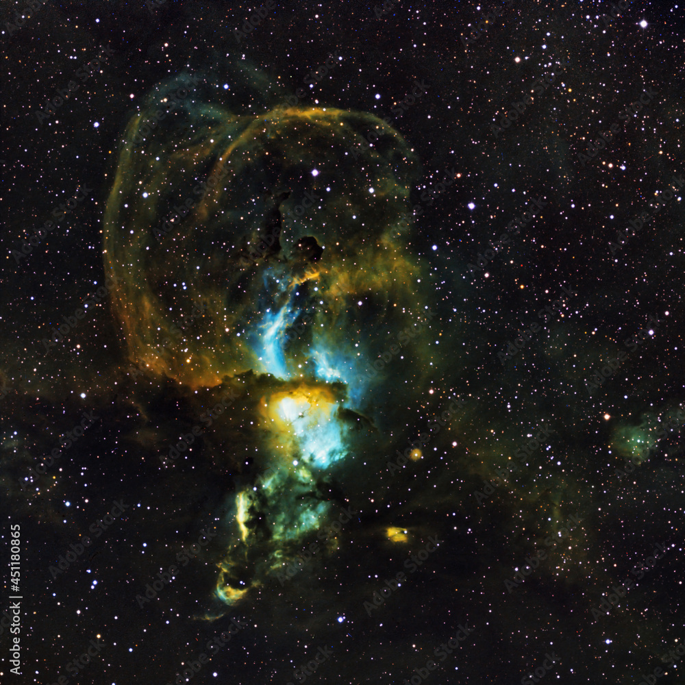 Statue of Liberty Nebula. Astronomy square background with space and ...